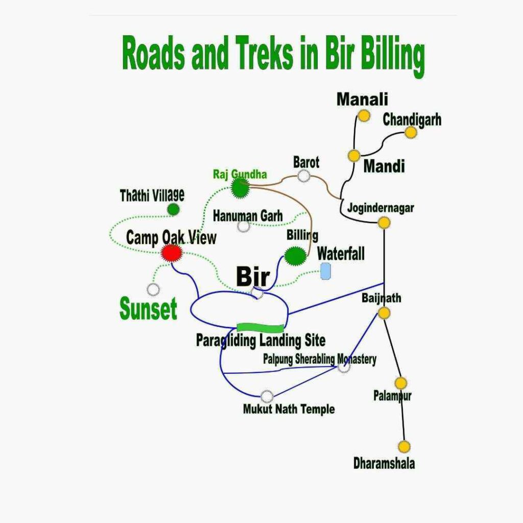 Best Route to Reach Bir Billing and treks around